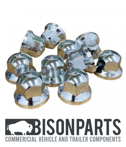 *27MM UNIVERSAL PLASTIC CHROME COATED WHEEL NUT COVERS (PACK OF 10 ...