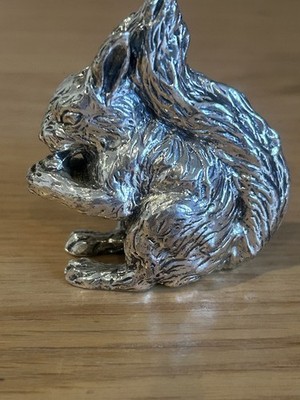 Vintage Squirrel Silver-Plated Sculpture by Royal Hampshire Art Foundry ...