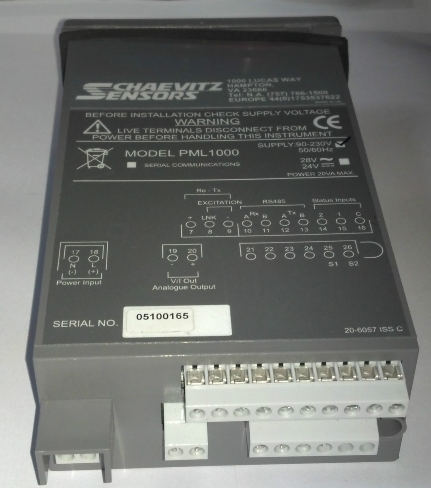 Schaevitz Sensors readout display PML1000 Panel Meter | eBay