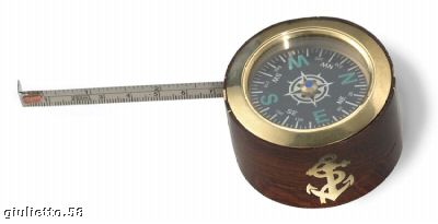Compass Paperweight With Brass And Teak Wood 15617 | eBay
