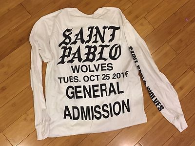 AUTHENTIC Kanye Saint Pablo WOLVES Oct25 The Forum yeezus LS L Yeezy ...