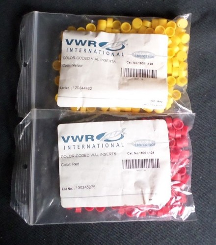 (300) VWR Red and Yellow Cap Inserts for Cryo Vials, 89004-336 | eBay
