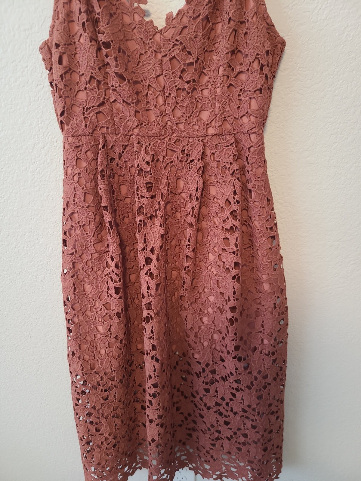 Coral Color Lace Dress