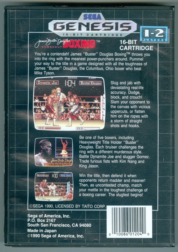 Used James "Buster" Douglas Knockout Boxing Sega Genesis Box, Manual ...