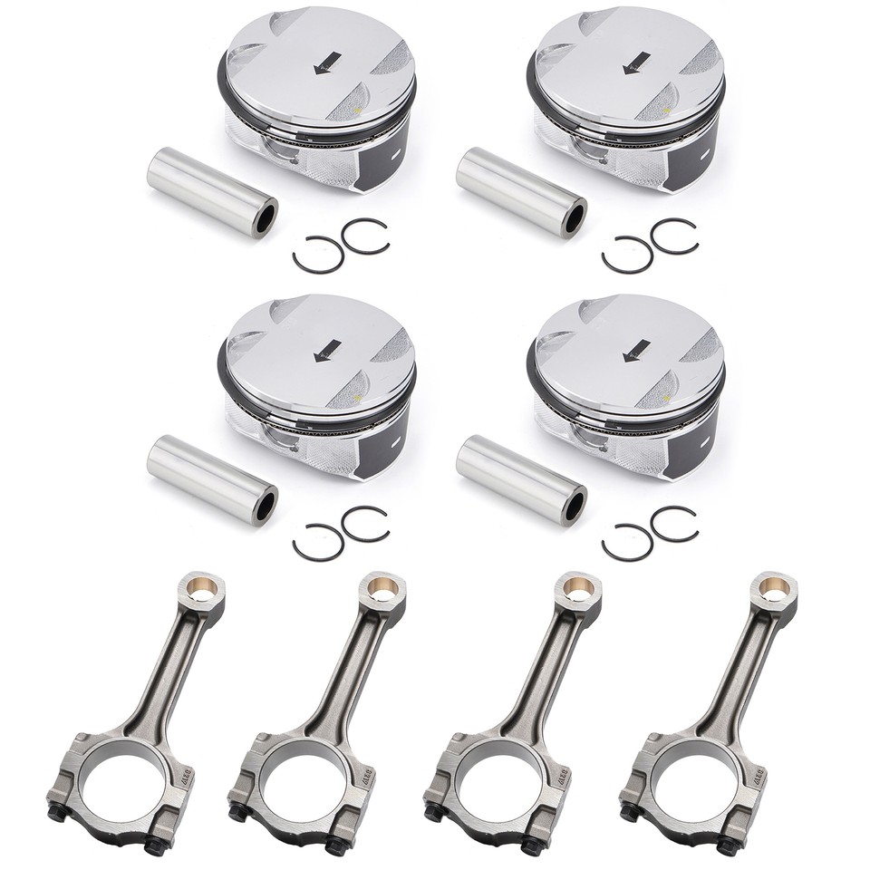 4 Con Rod+Engine Pistons & Rings Kit For 2.4L Buick Chevrolet GMC ...