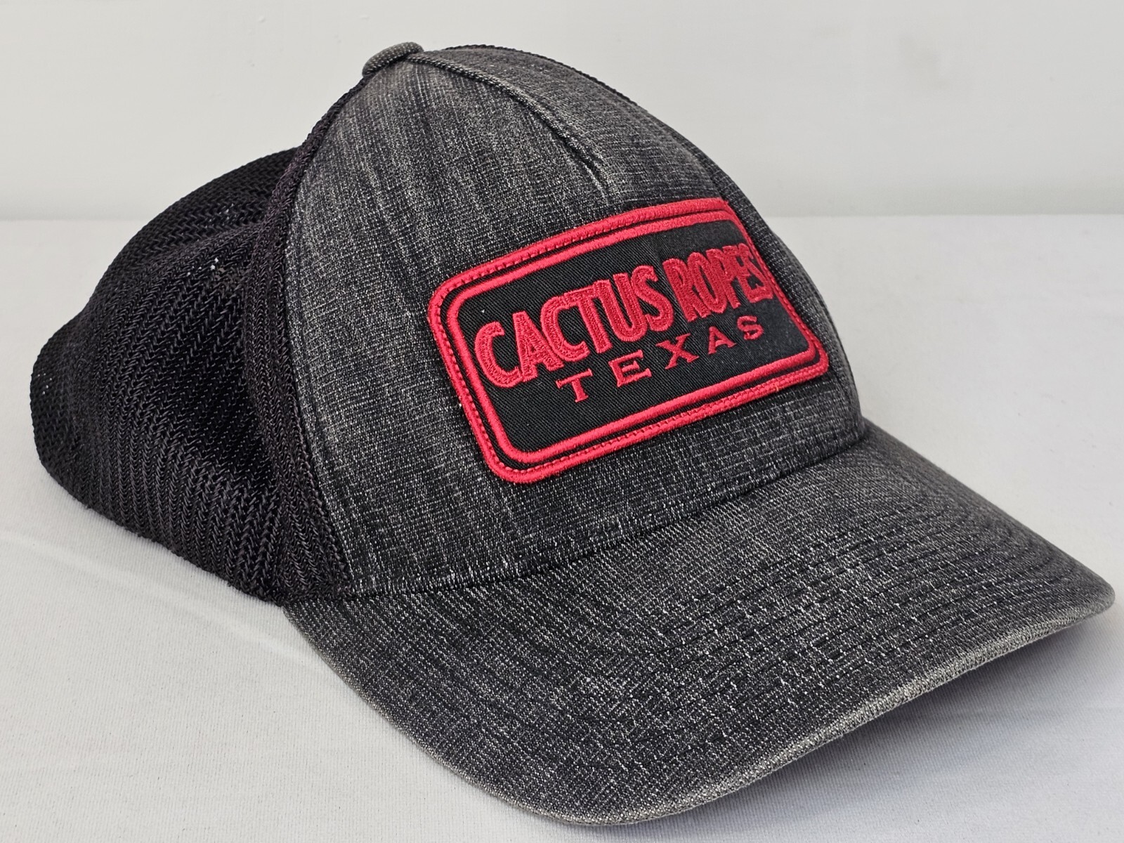 Hooey Cactus Ropes Texas Flexfit Hat Cap Size S/M Black Gray Fitted ...