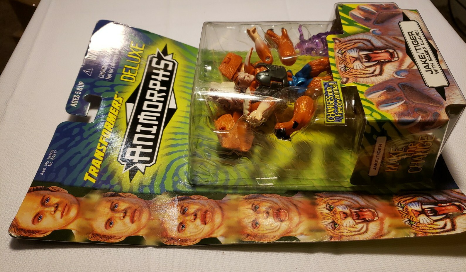 NOS Hasbro Animorphs Transformers Deluxe JAKE / TIGER with Saber Claws ...