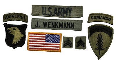 9 US ARMY patch Set Bdu Woodland Uniform Reforger 101st Airborne USAEUR ...