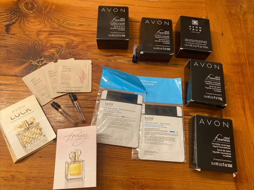 Large Lot AVON Samples Vtg Perfume Vial & Sealed Foundations - See ...