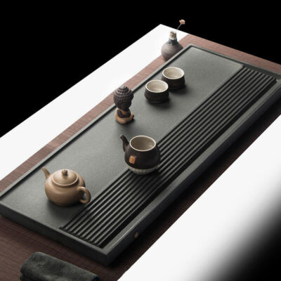 heavy stone tea tray black stone tea table water draining tea serving ...