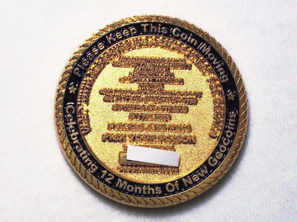 GCC 12 Months of New Geocoins - Polished Gold Finish - New Unactivated ...