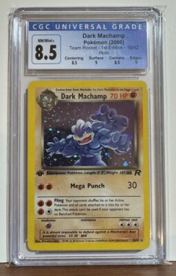 1st Edition Dark Machamp 10/82 Team Rocket Pokemon Card Holo Foil Rare ...