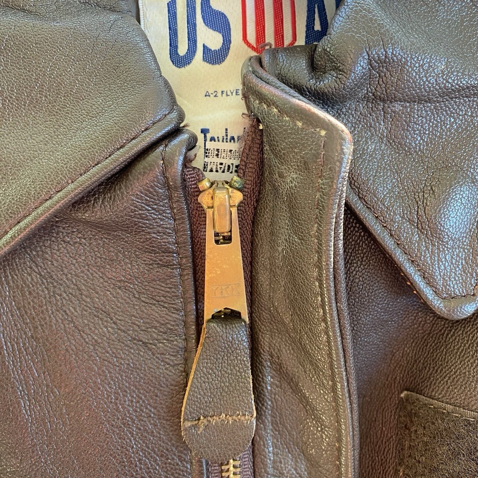 Vintage USAF Taylor’s Leather GOAT Leather A-2 Jacket Double Pocket USA ...
