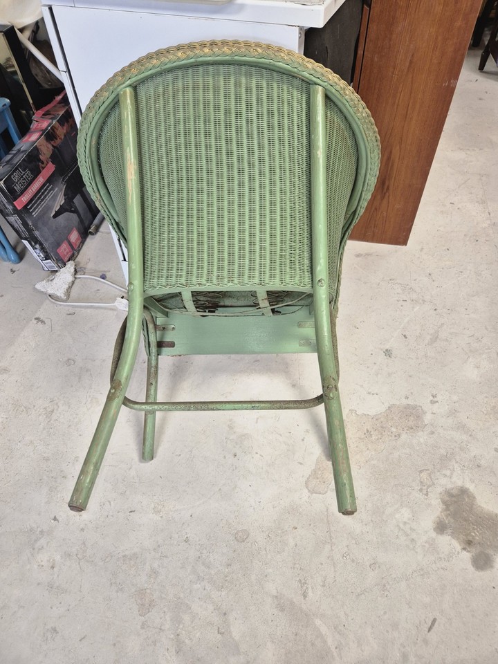 Vintage Lloyd Loom Chair - Green Tub Seat – Woven Armchair Mid Century ...