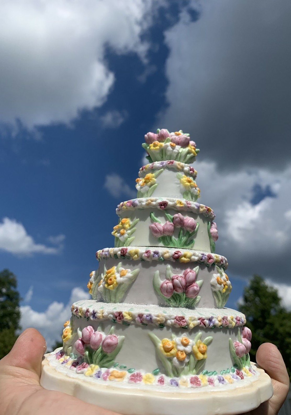 Vintage WINTERTHUR Museum Music Box The Anniversary Waltz Birthday Cake ...