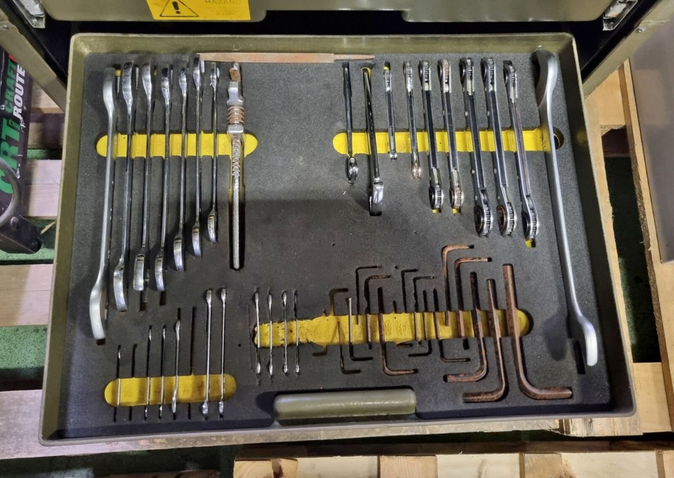 British Army Military 4 Drawer Tool Box With Tools Flight Storage Case ...