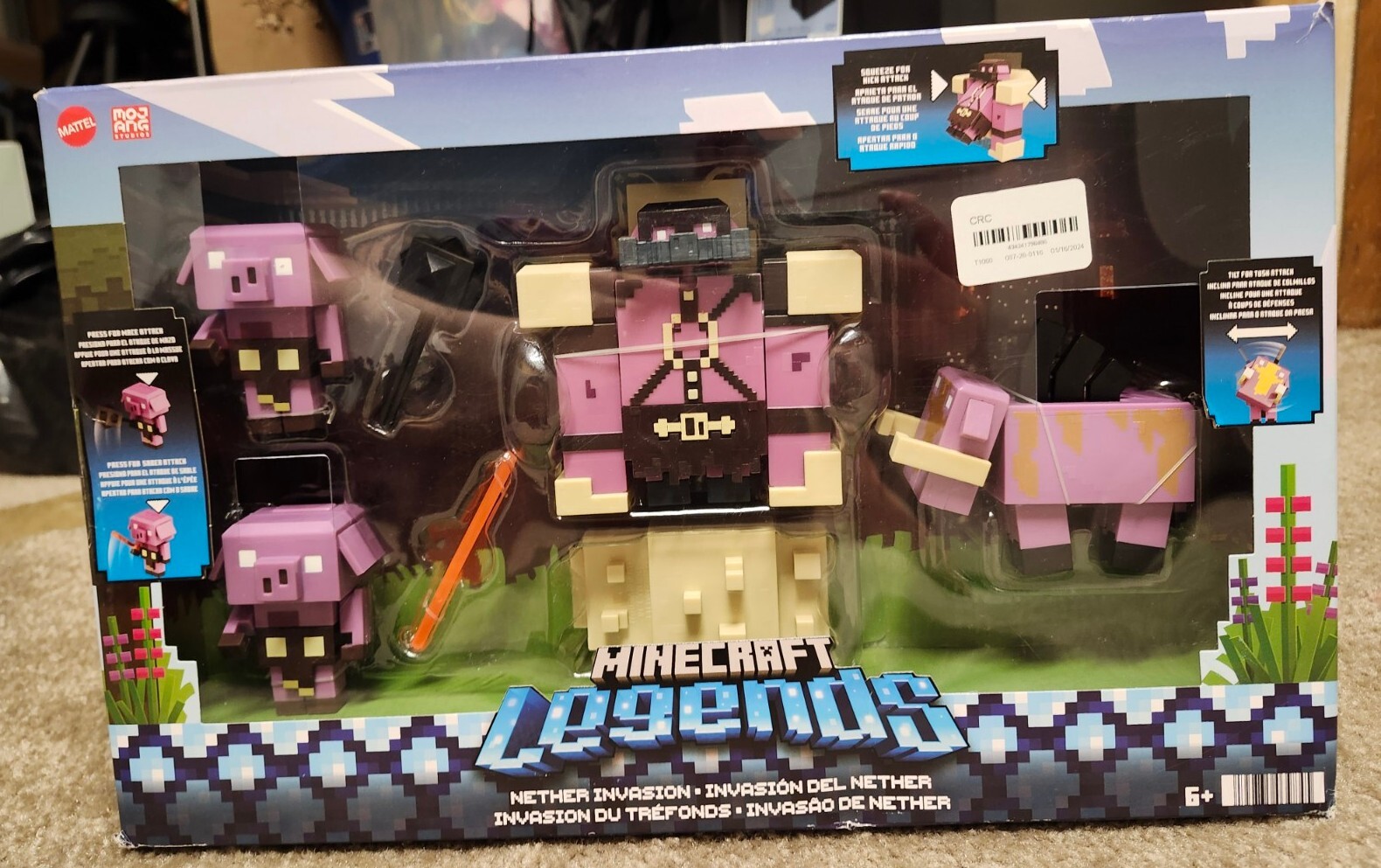 NEW Mattel Minecraft Legends Nether Invasion Pack Set of 4 Action Figures