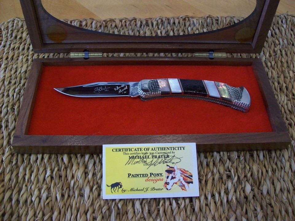 CUSTOM BUCK KNIFE 110 By "Michael Prater" #086/100 ~ Signed By C.J ...