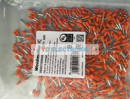 Qty:500/pack New For Weidmuller Crimping Terminal 0690700000 H 0.5/14 ...