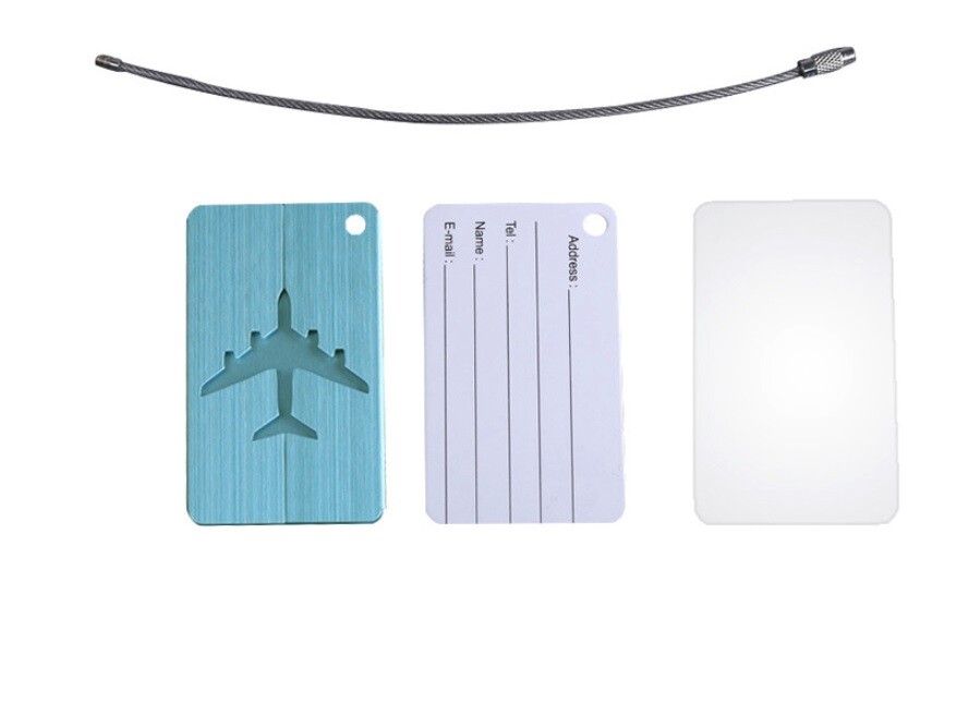 Aluminium Luggage Baggage Travel Tags Aeroplane Name Address Suitcase ...
