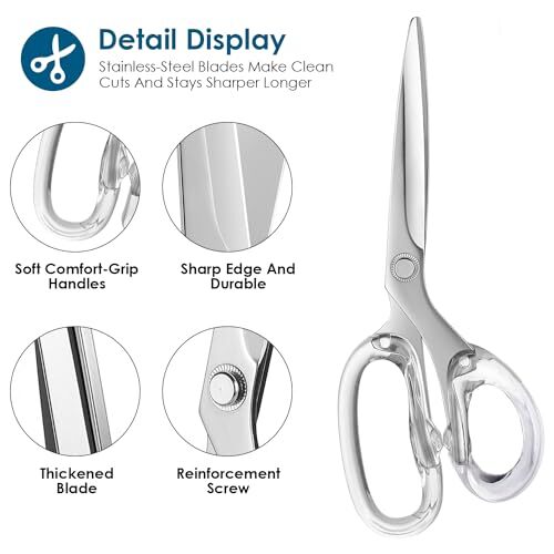 Acrylic & Stainless Steel 9" Scissors，Stylish and Functional Scissors ...