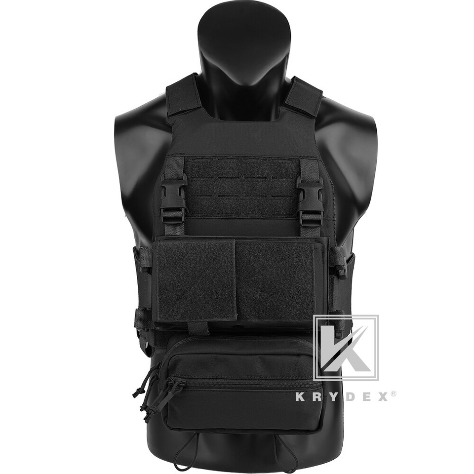 KRYDEX 2 in 1 Tactical Vest Low Vis Slick Plate Carrier & MK3 Chest Rig ...
