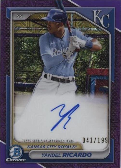 2024 Bowman Chrome - Mega Box Chrome Prospect Mojo Autographs Yandel ...