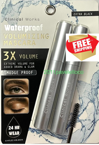 Clinical Works Waterproof Volumizing Mascara 3x volume ~ Extra Black ...