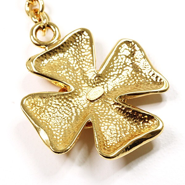 Chanel Clover Key Ring Gold 95A Four Leaf Clover Coco Mark Key Holder ...