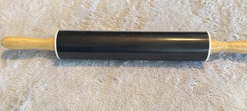 Black Non Stick Rolling Pin Wooden Handles 18” | eBay