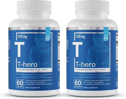 Essential Elements Male Health Supplement T-Hero 60 Vegan Capsules 2 ...