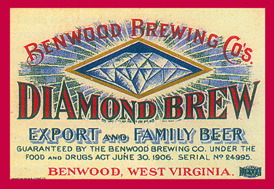 BENWOOD BREWING DIAMOND BREW BEER LABEL T SHIRT W VA SMALL THRU ...