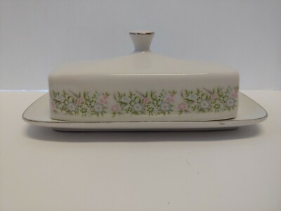 Taihei China Springtime Butter Dish and Cover Made in Japan White with ...