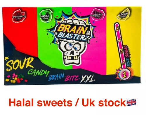 Brain Blasterz Sour Candy Brain Bitz XXL 144g x12 Halal Sweets American ...