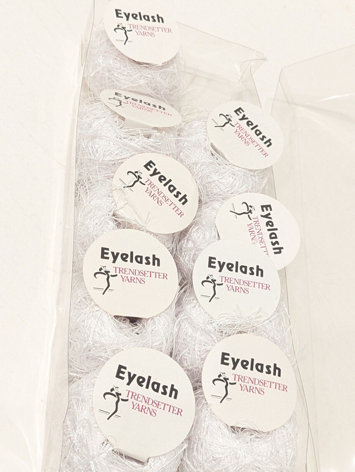 Wow! 9 Lashy Balls of EYELASH from TrendSetter Yarns ITALY White #4 | eBay