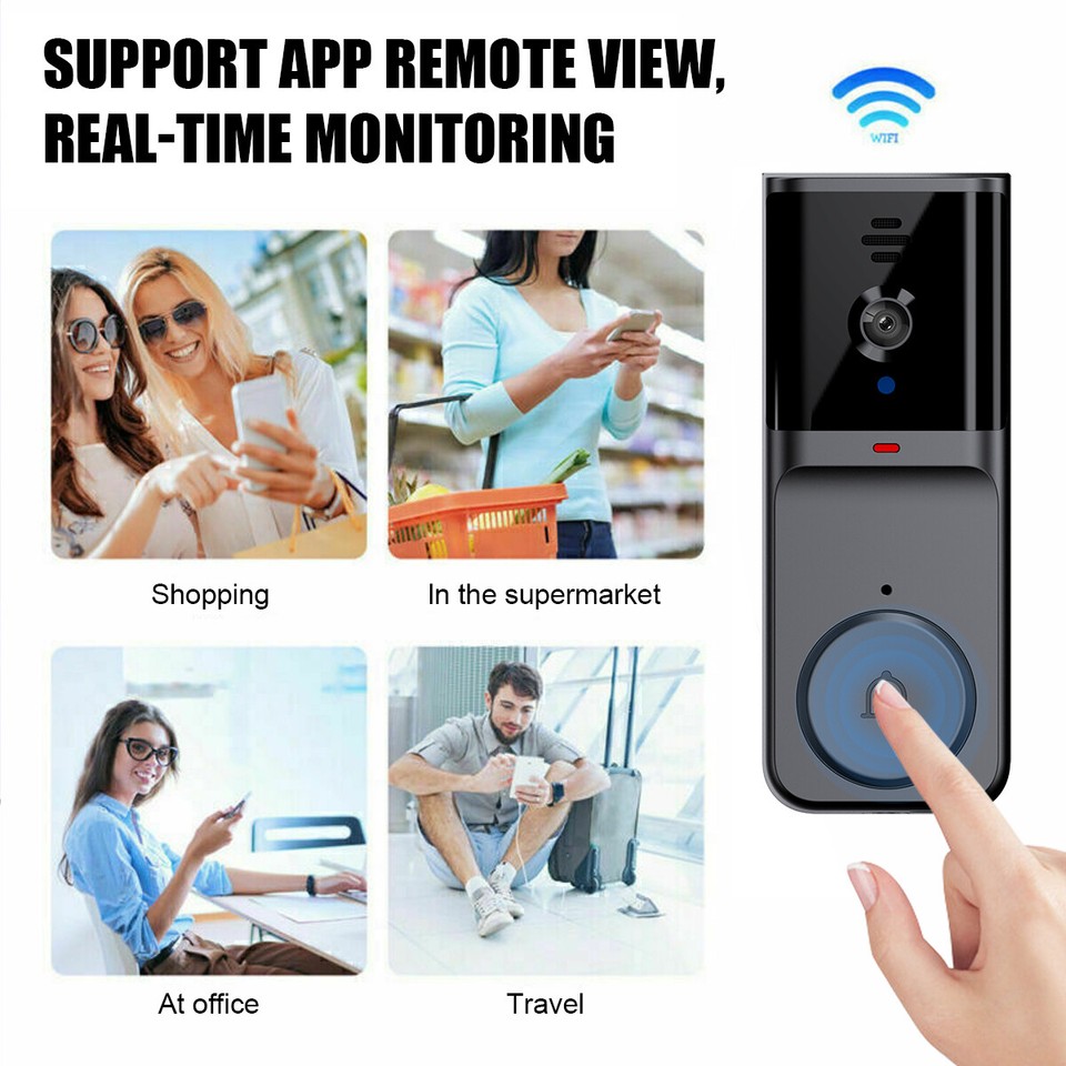 Wireless 1080P HD 4K WIFI Smart Doorbell Security Intercom Video Camera ...