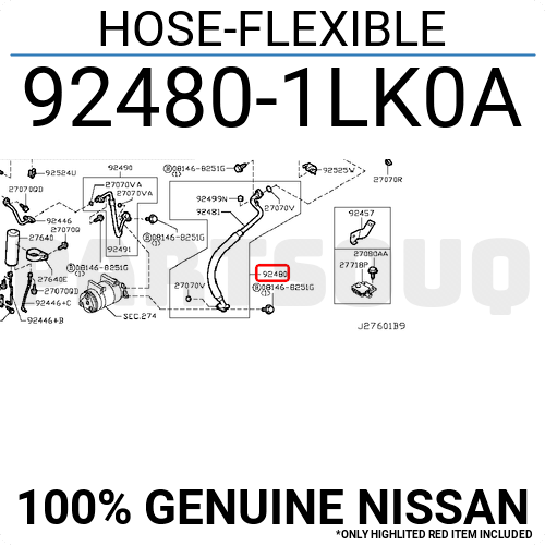 924801LK0A Genuine Nissan HOSE-FLEXIBLE 92480-1LK0A | eBay