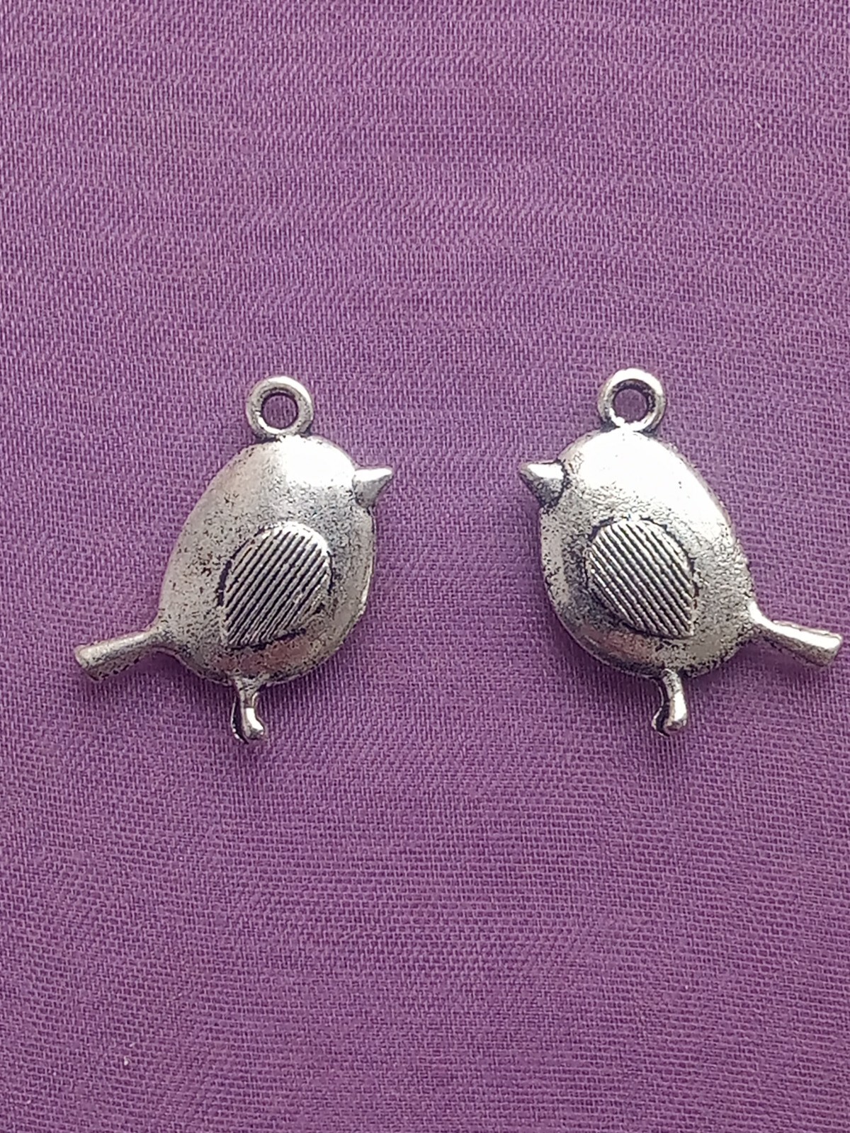 10 x 3D ROBIN BIRD CHARMS PENDANT Double Sided SILVER 20mm x 10mm | eBay
