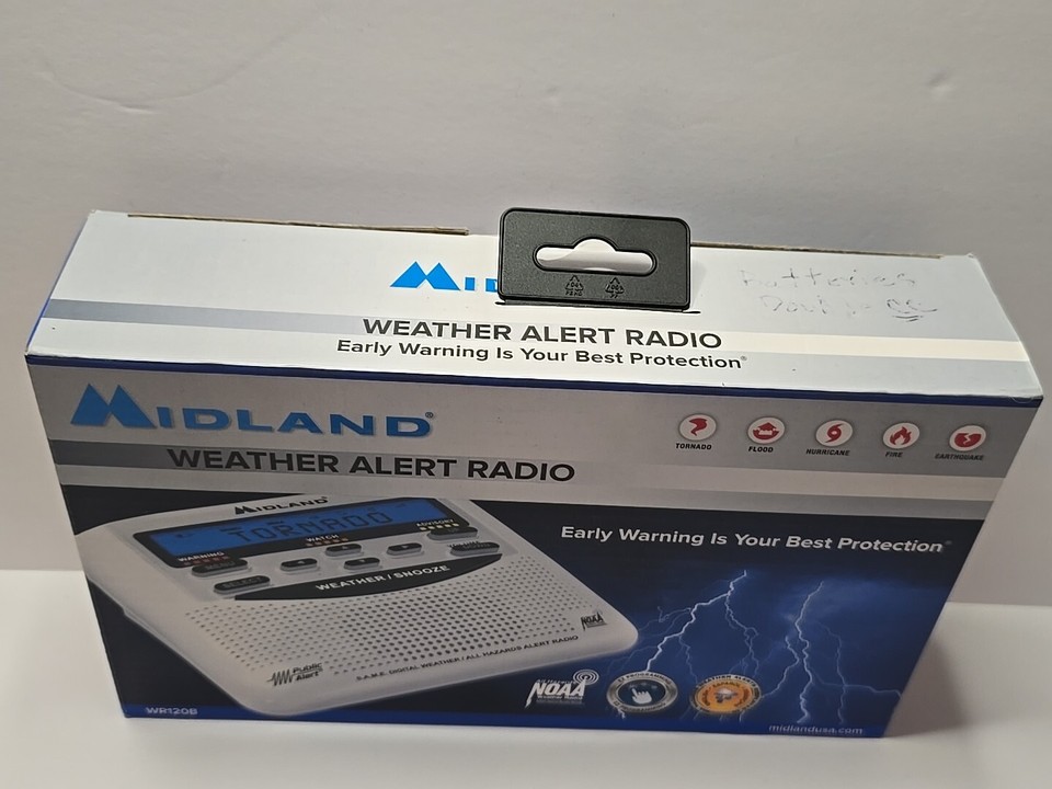 Midland Weather Alert Radio WR120 NOAA All Hazard WR120B In Box ...
