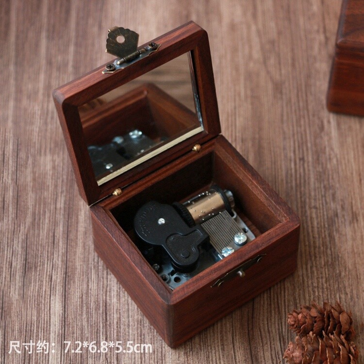 WALNUT VINTAGE SQUARE MUSIC BOX : ♫ THE CAT RETURNS ♫ | eBay