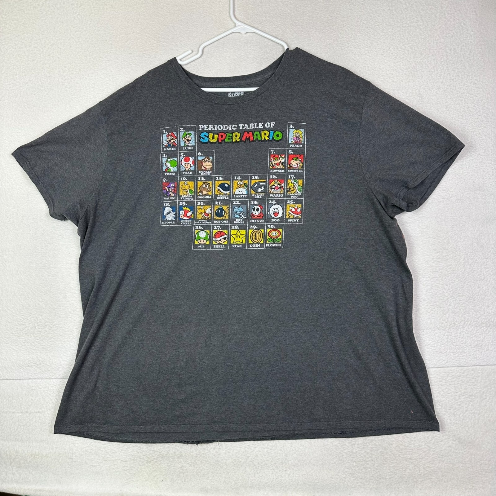 Nintendo Periodic Table Super Mario T Shirt Mens 3XL … - Gem