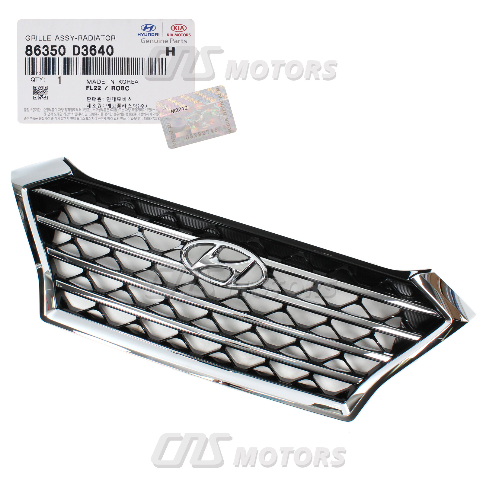 GENUINE Radiator Grille Chrome W/O Camera for 19-21 Hyundai Tucson ...