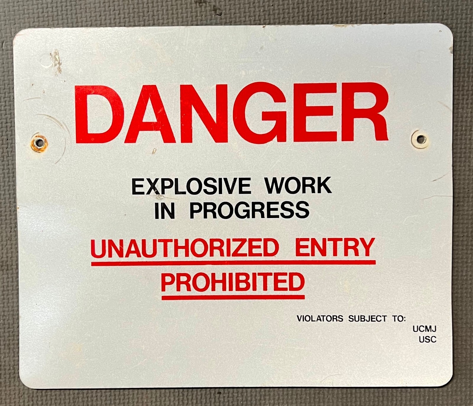 Danger Explosives Work in Progress Sign Original | eBay