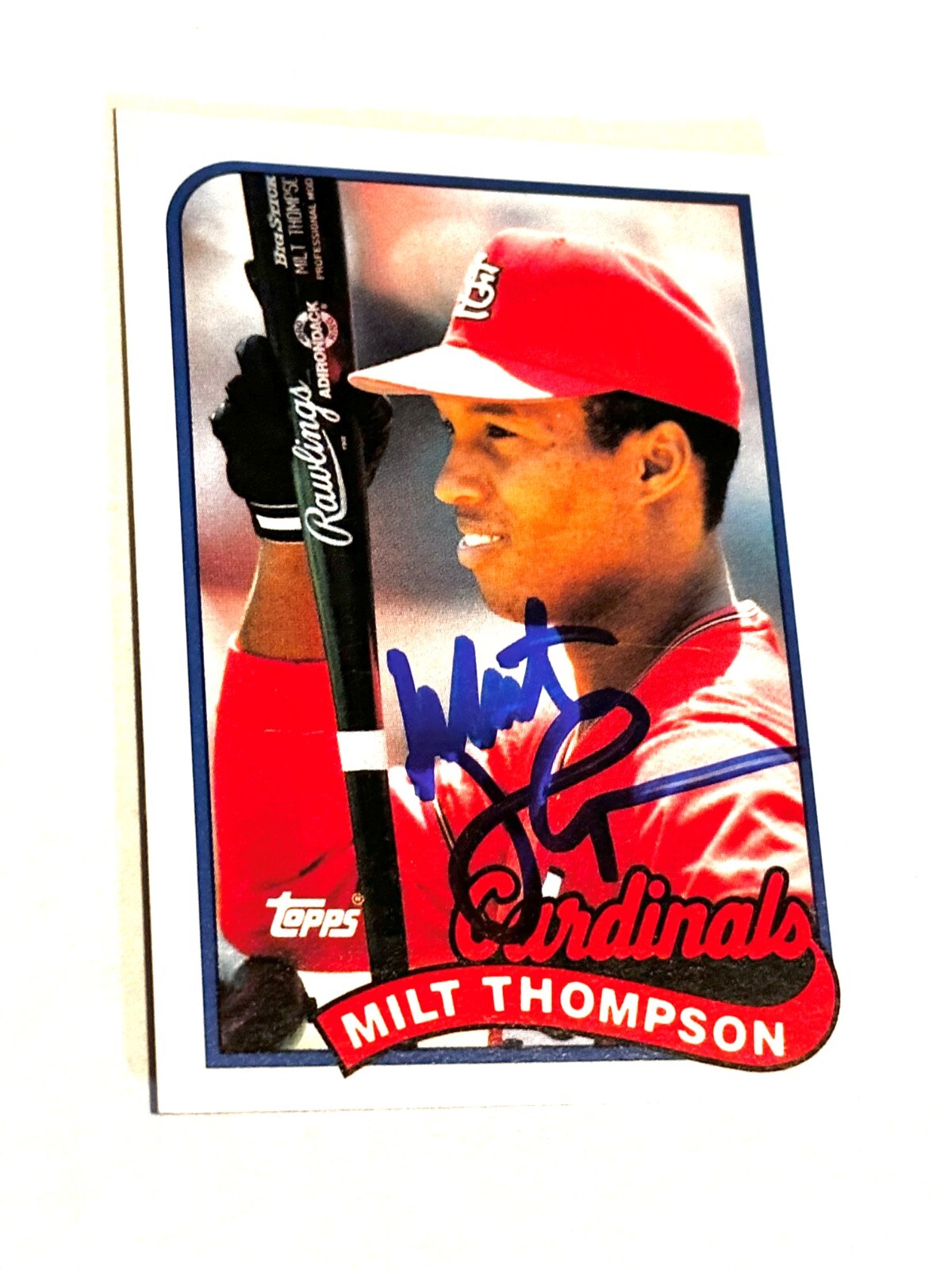 Autographed -1989 Topps Traded Milt Thompson #118T St. Louis Cardinals ...
