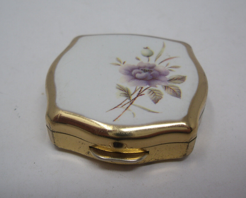 Vintage Metal Pill Tablet Holder Floral Design Press Open Stratton ...