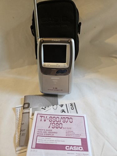 Genuine Vintage (TV-970) Casio TV Ti-STN LCD Color Television W/ Travel ...