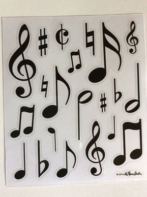 22 Music Notes Clear Scrapbook Craft Stickers | eBay