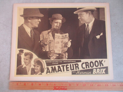 VINTAGE LOBBY CARD 1937 AMATEUR CROOK HERMAN BRIX 14X11 | eBay