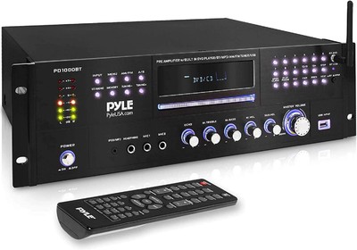 4 Channel Pre Amplifier Receiver 1000 Watt Rack Bluetooth Home Theater ...