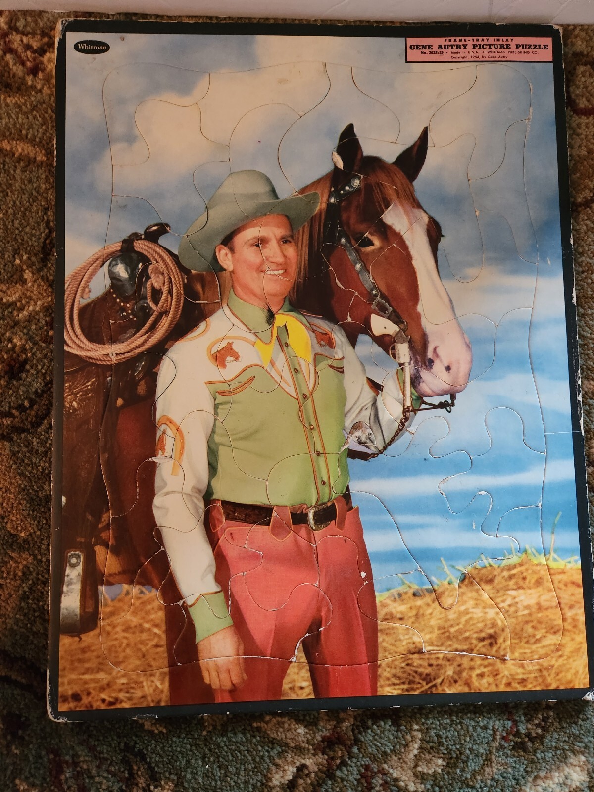 1954 Gene Autry Frame Tray Inlay Picture Puzzle! | eBay